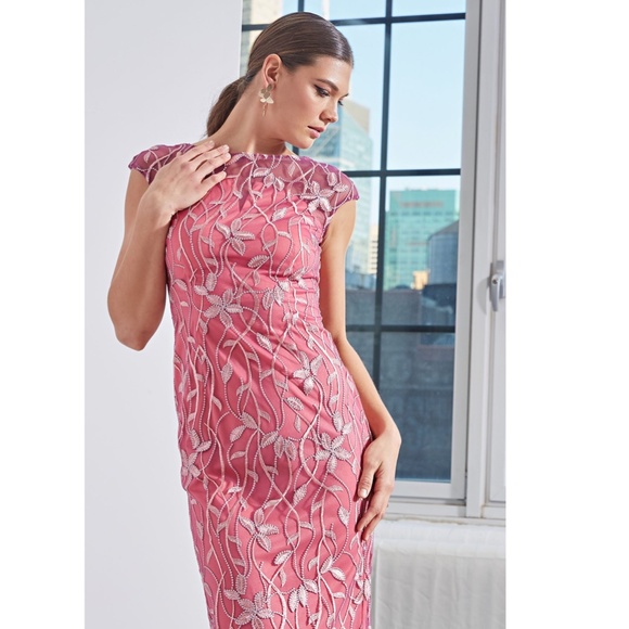 JS Collections | Dresses | New Js Collections Pink Purple Lace Mesh ...